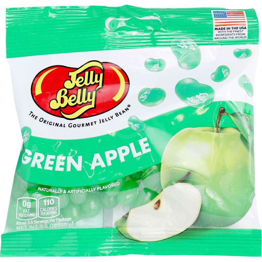 Jelly Belly Green Apple Green Apple Jelly Beans 3.5 Oz Grab & Go® Bag